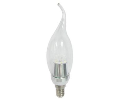 中国 アルミニウム、透明な、乳白色および Forsted カバーが付いている 3W Dimmable LED の蝋燭の球根ライト 販売のため