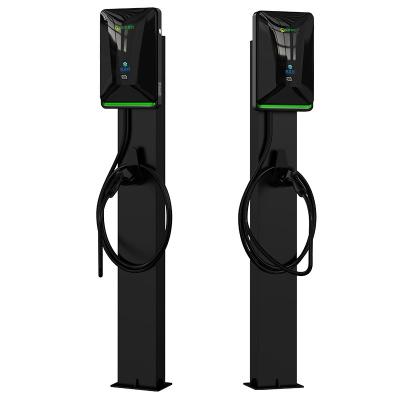 중국 7KW 11KW 21KW 블랙 컬럼형 바닥 서식 전기 차량 AC 충전 스파일 판매용