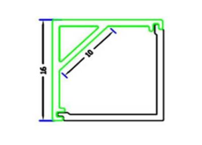 China Aluminiumprofil führte Streifen-Profil für doppelte Linie Streifen/Profil Housing16w * 16 h * 1000mm L zu verkaufen