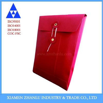Colour Gusset Pocket Envelope with Washer String Closure Style Design in Kraft