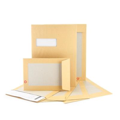 Brown/White Kraft Paper Self-adhesive Board Backed Window Envelopes for