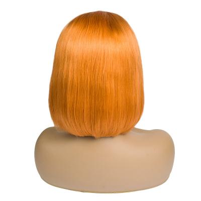 China Orange Spitze-Front-Menschenhaar-Perücken-gerade brasilianisches kurzes Bobs Ombre der Farbe13x6 transparentes frontales Perücken-Schwarzes Woma zu verkaufen