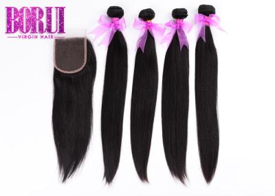 China Cabelo humano malaio dos pacotes retos todo o comprimento disponível com fechamento à venda