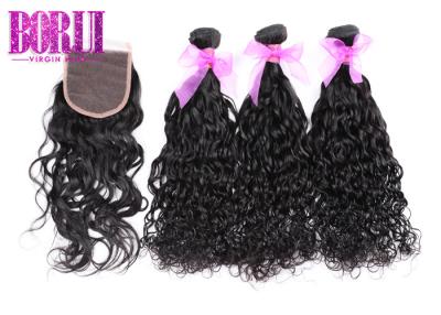 China Cabelo humano malaio do Virgin 3 pacotes com polegada da onda de água 8-26 do fechamento à venda