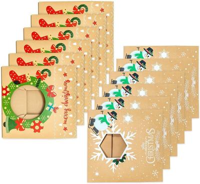 Chine Carton cadeau de Noël pliable Kraft Emballage pour les gâteaux au chocolat Boulangerie Dessert à vendre