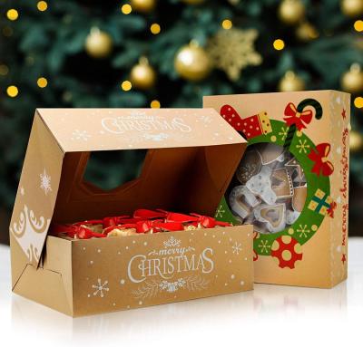 Chine Carton cadeau de Noël pliable Kraft Emballage pour les gâteaux au chocolat Boulangerie Dessert à vendre