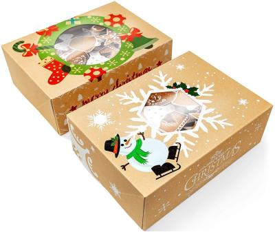 Chine Carton cadeau de Noël pliable Kraft Emballage pour les gâteaux au chocolat Boulangerie Dessert à vendre