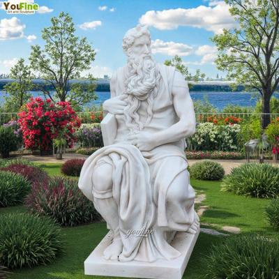 China Philosophical Thinker Sculpture University Stone Roman Male Marble Sitting Man Statue for sale