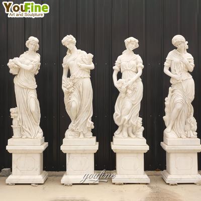China Antique Customized Woman Life Size Marble Four Season Statue for sale