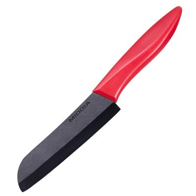 Κίνα φρούτα MIDDIA 5 ίντσες Ιαπωνικό Santoku Τυλιές Μαύρο κεραμικό μαχαίρι για τον σεφ της κουζίνας προς πώληση