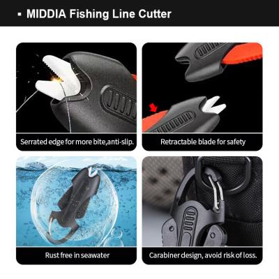 MIDDIA Portable Fishing Line Snip Cutter 1 inch Retractable Serrated Edge