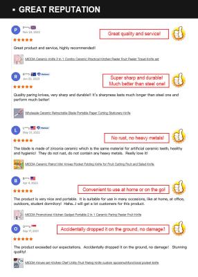 중국 미디아 세라믹 휴지용 칼 판매용