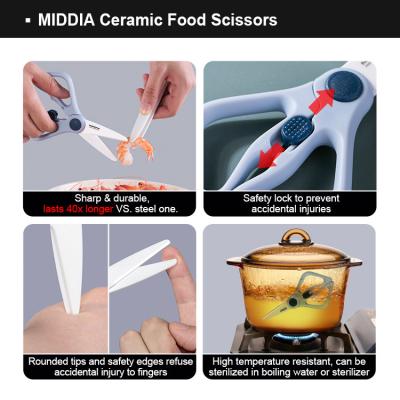 중국 안전 MIDDIA 아기 안전 휴대용 세라믹 시어 안전 잠금 및 흰색 블레이드 판매용