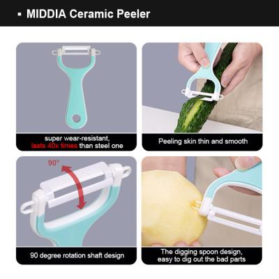중국 PP 핸들 MIDDIA 세라믹 과일과 채소 껍질 절단기 판매용