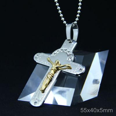 China Colgante preferido LPJ60-2 del collar de la adoración cristiana gótica de Jesús del acero inoxidable de la moda en venta
