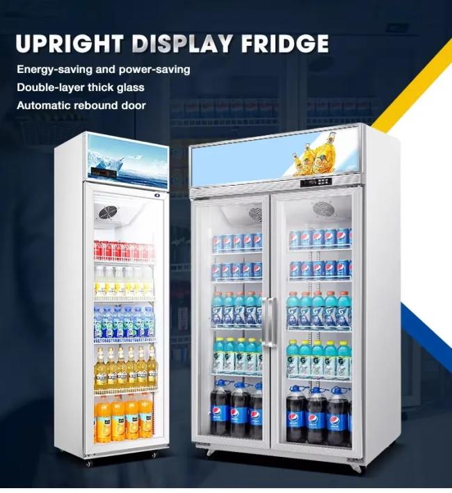 Upright display fridge front view