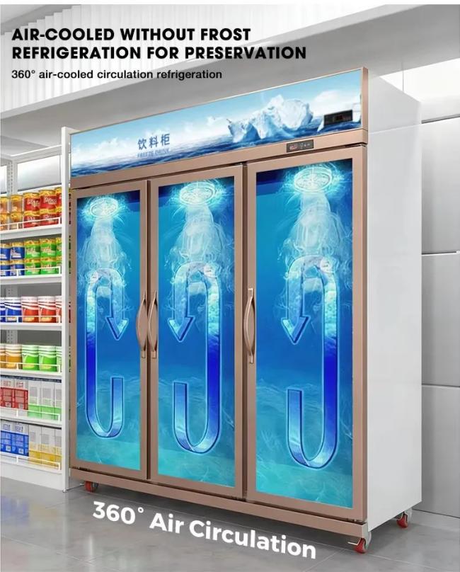 Upright display fridge lighting details