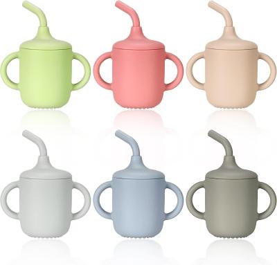 중국 오래가는 BPA 무료 실리콘 sippy 컵, 새지 않는 실리콘이 컵을 훈련시킵니다 판매용