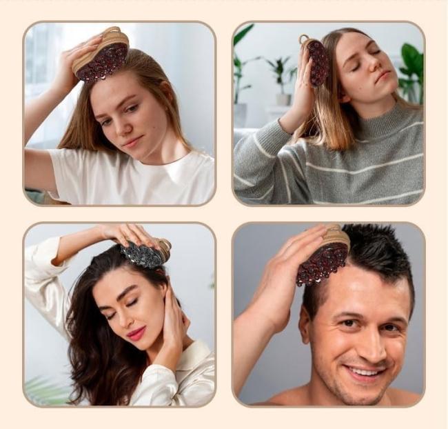 Ice Therapy Scalp Massage Comb being held in hand for demonstration
