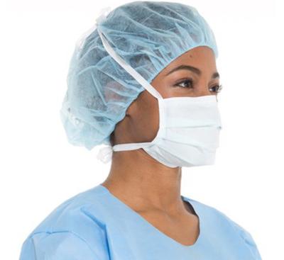 Hospital use PP Non Woven Disposable Flat Surgical Face Mask With Tie