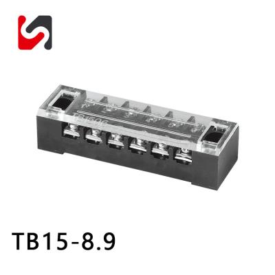 Cina 15A 8,9 mm Pitch 600V Dual Row Screw Terminal Barrier Block in vendita