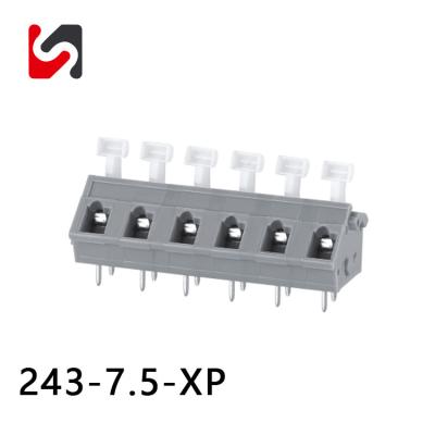 Китай SHANYE BRAND 243-7.5 7.5мм толщины феникс терминальный полоса 3-сторонний электрический блок соединителя для поставщика PCB продается