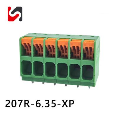 Китай SHANYE BRAND 207R-6.35 6.35mm пич горячая продажа финикс весенний тип терминальной полосы ПКБ блок соединителя лучшая цена продается
