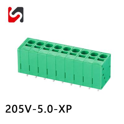 Китай SHANYE BRAND 205V-5.0 5.0 мм продольный феникс терминальный полоса электрический блок соединителя PCB для подключения к проводу PCB продается