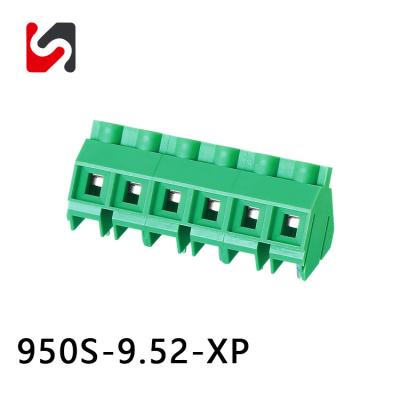 Cina 9.52mm Pitch 300V 30A PCB Terminal Block Connector 45° Wire Connector in vendita