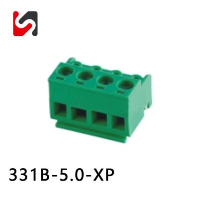 Cina 300V 15A blocco terminale a vite di 5,0 mm di passo blocco terminale PCB in fiamma in vendita