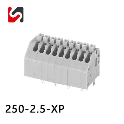 中国 2.5mm ピッチ スプリング ローデッド ターミナル ストライプ PCB ボード プラグイン 販売のため