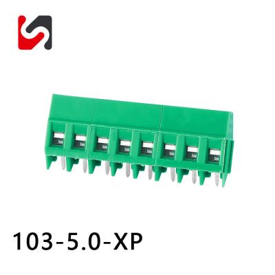 Cina 5.0mm Pitch 300V raccomando Phoenix PCB montaggio vite terminale blocco connettore 45 gradi in vendita