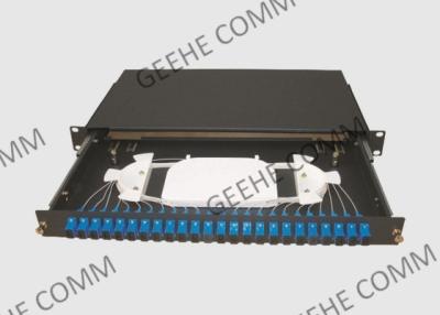 China 1U Easy Sliding Standard OS2 Fiber Patch Panel With SC UPC Adapters for sale