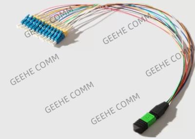중국 0.9 밀리미터 단일모드 12 핵심 MPO To12 LC 광 패치 코드 판매용