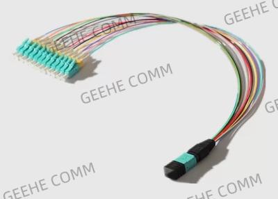 중국 멀티 모드 12 핵심 LC 브레이크아웃 케이블에 대한 0.9 밀리미터 MPO 판매용