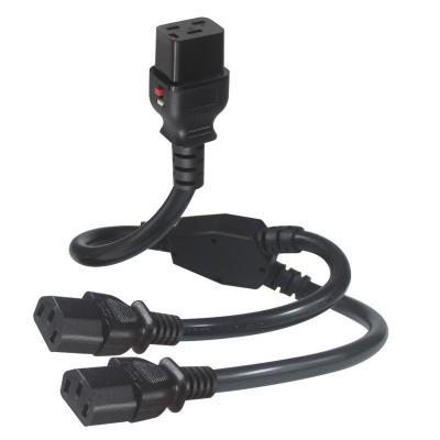 中国 男性ポリ塩化ビニールAC延長ケーブルはIec 320 C13 1のC19ディバイダーの電源コード2の錠に二倍になる 販売のため