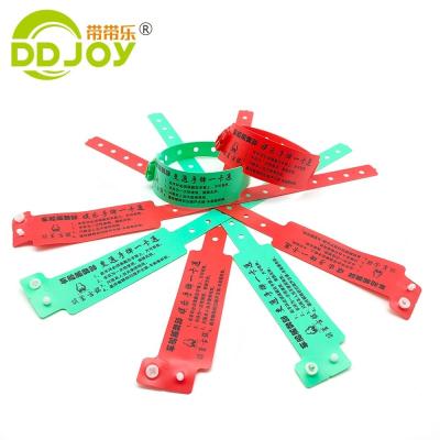PVC Customized Identification Armband for Child Park and Charity Events in Red