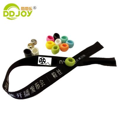 Custom Printed RFID Wristbands in Orange Satin Fabric for Event Branding and