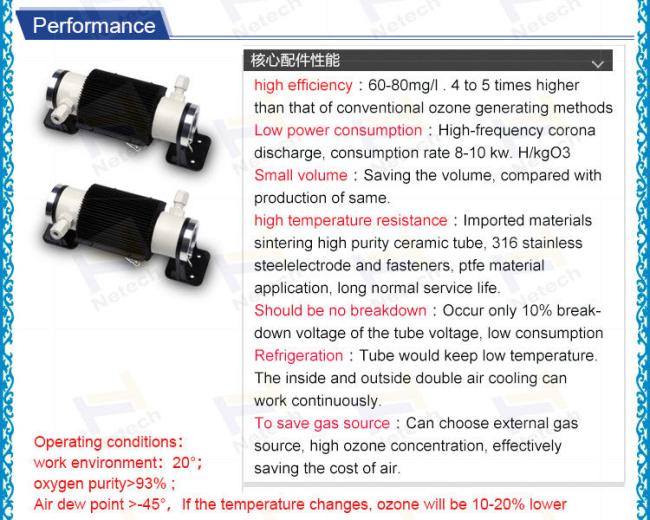 Ceramic 1g - 7g Corona Generator Ozone Tube Ozone Generator Parts 12V 110V 220V