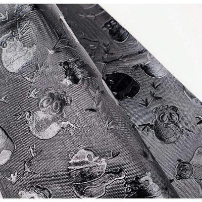 China Wholesale PVC Highlights of 045 # Panda Grain Pattern Artificial Synthetic Leather Wallet Box Shoes Notebook Fabric for sale