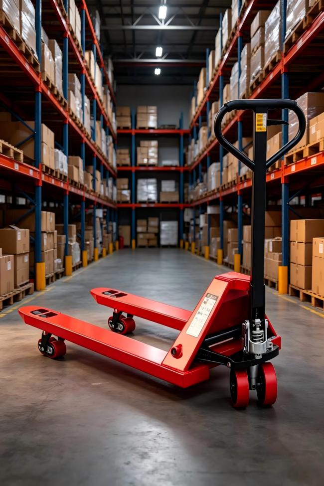 Hand pallet truck side view