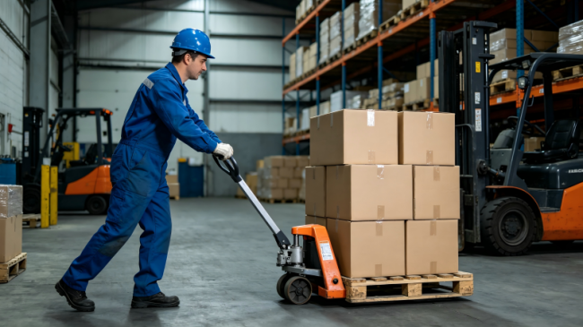 Pallet truck usage scenarios in warehouse and industrial settings