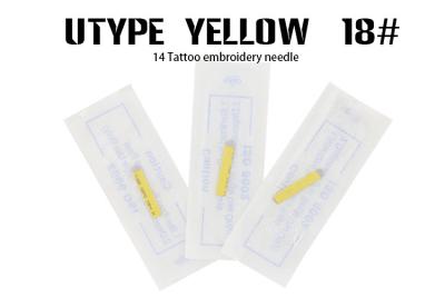 China Esterilização do elástico da largura 4mm do comprimento 23mm da lâmina de Microblading do amarelo #18 certificada à venda