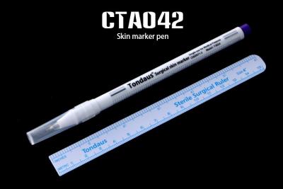China Wasserdichte purpurrote Farbchirurgischer Haut-Markierungs-Stift mit einem Machthaber nach innen für die Markierung zu verkaufen