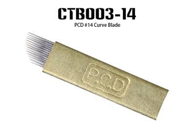 China 14 cuchilla de la curva de la curva PCD de los pernos, agujas de Micropigmentation para el tatuaje de la ceja en venta