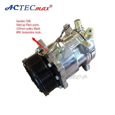China compressor universal do automóvel da serpentina da polia de 12V Sanden 508 8PK 125mm à venda