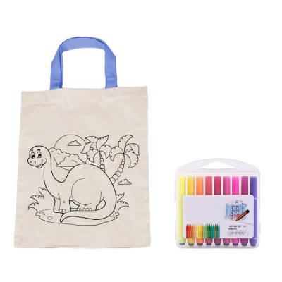Cina Borsa di totalizzatore della tela del cotone di coloritura per i bambini DIY che disegnano OEM accettato in vendita