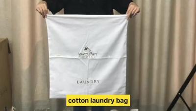 Cina il cotone naturale 2019 di grande del cordone di eco della lavanderia del lavaggio viaggio amichevole della borsa copre la borsa della lavanderia in vendita