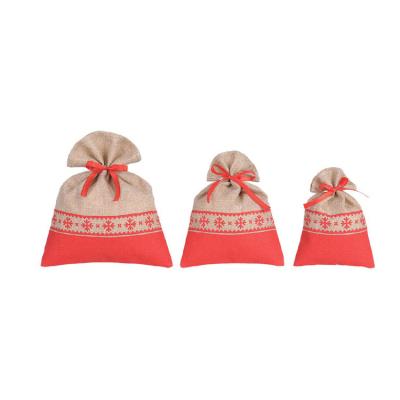Cina Borse di cordone promozionali riciclabili, borse di corda della iuta del regalo di Natale mini in vendita