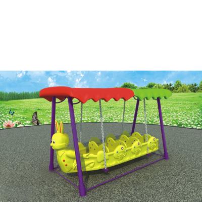 中国 Children outdoor play area station playground equipment garden plastic swing 販売のため